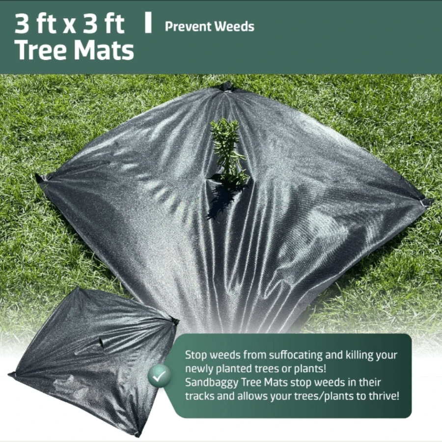 1 Pack UV Protected Farm 3 Ft X 3 Ft Plastic Mat Non-Woven Plant Fiber ...