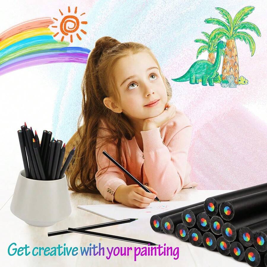 6/12pcs/Set, 12 Rainbow Colors Graduated Magic Colored Pencils, Great ...