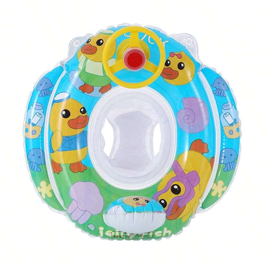 1pc Inflatable Duck Swimming Ring, Design Made Of PVC For Floating In ...