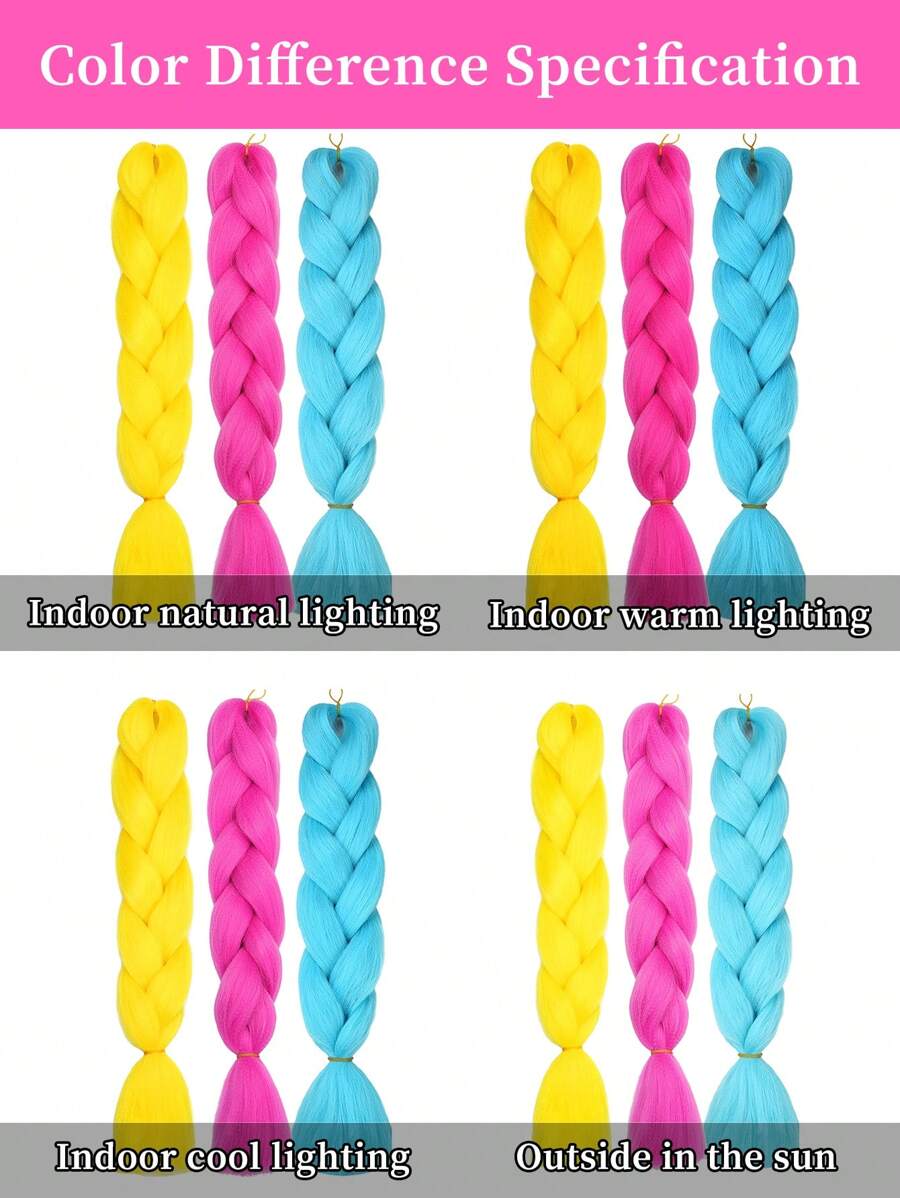 Pack Of 3 Large Braiding Hair 24Inch Suitable For Women And Children ...