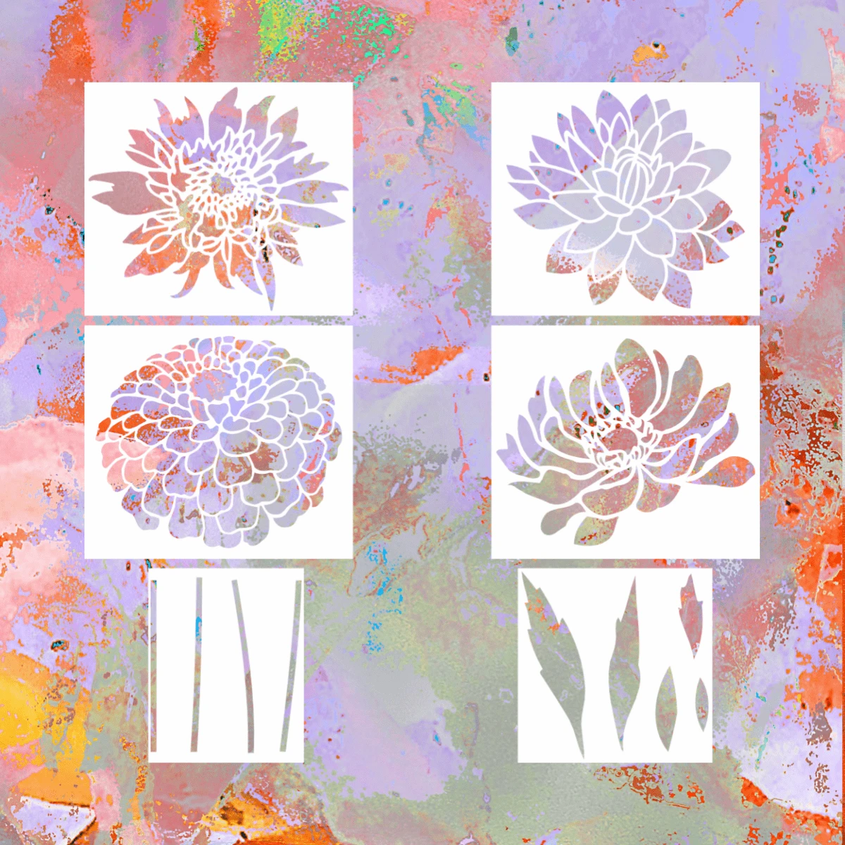 6 Pack Garden Fence Flower Template Large Flower Template For Wall ...