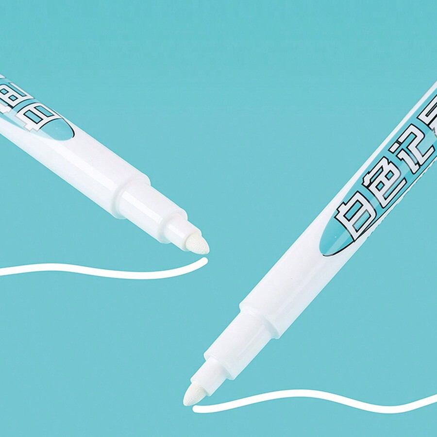 White Marker Pen, Small Tip Water-Based Paint Marker, Waterproof ...