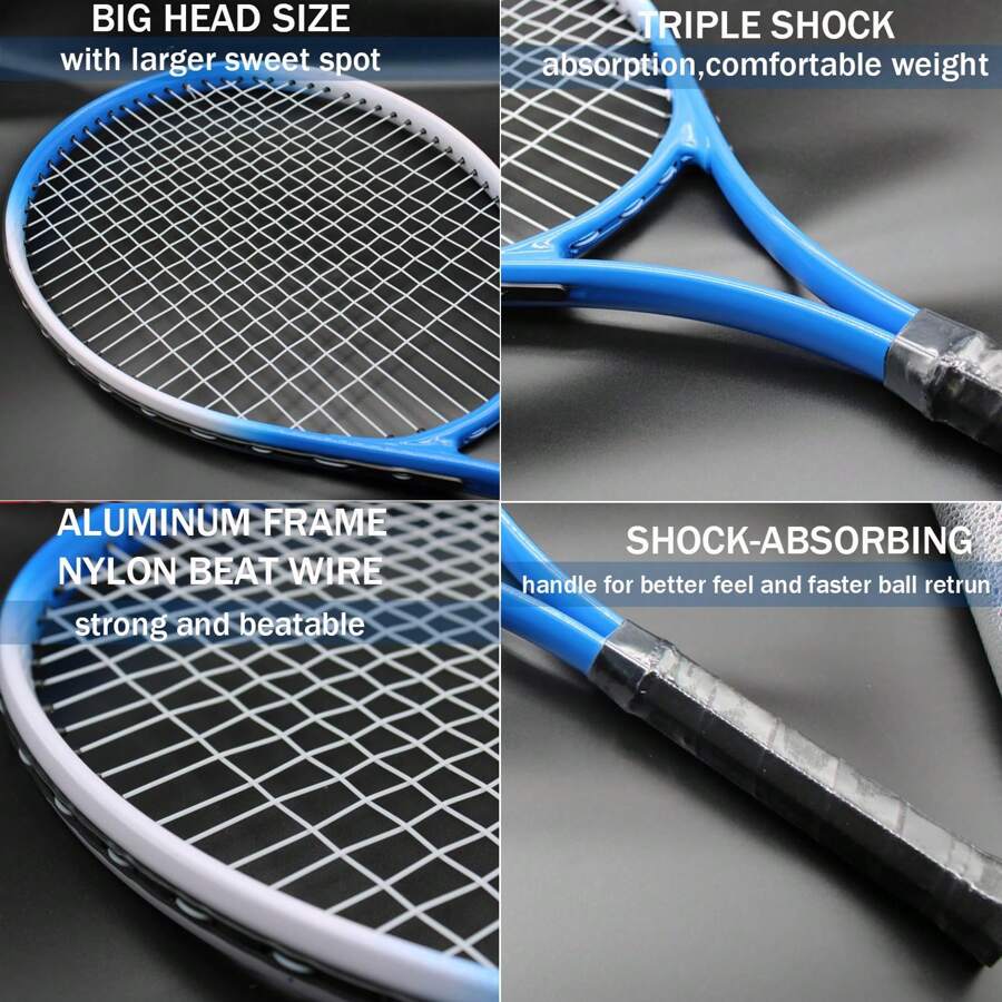 Tennis Rackets For Adults 2 Players Recreational Tennis Racquet Set For ...