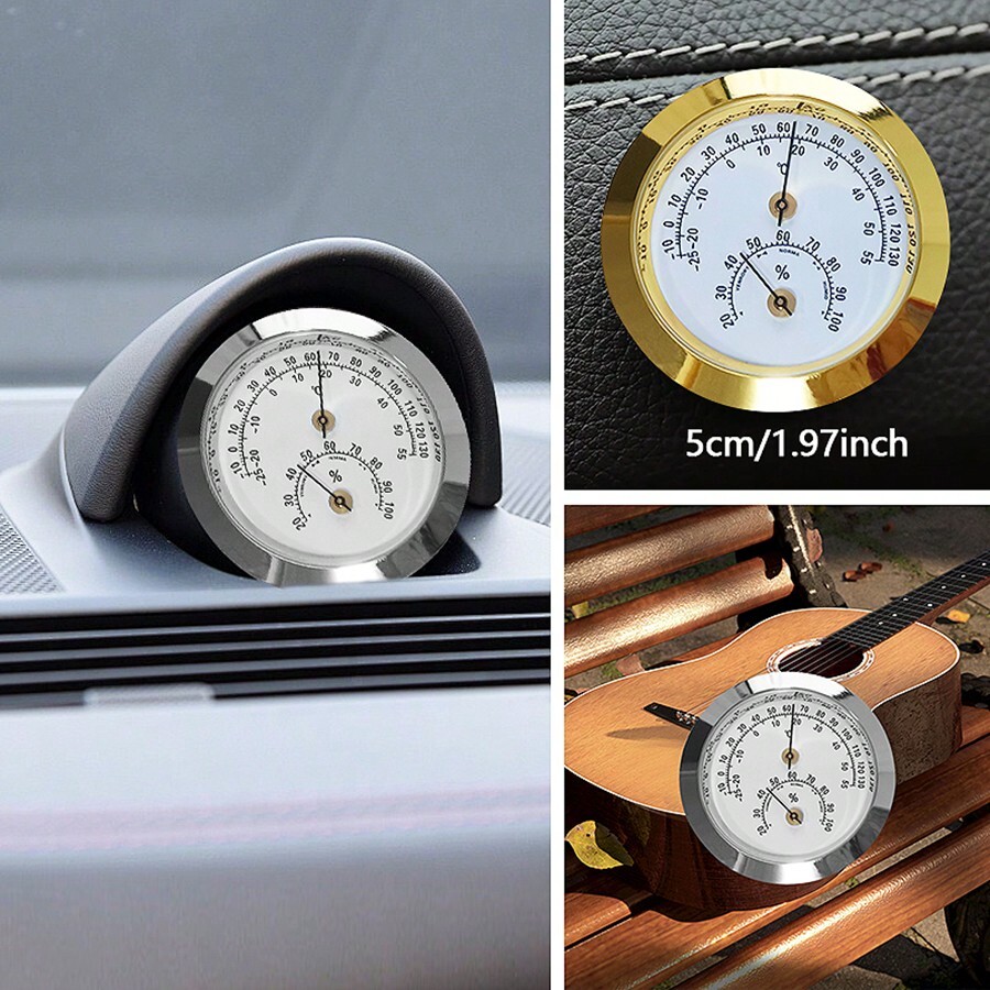 Car-Mounted 2-In-1 Temperature Humidity Monitor, Metal Thermometer And ...