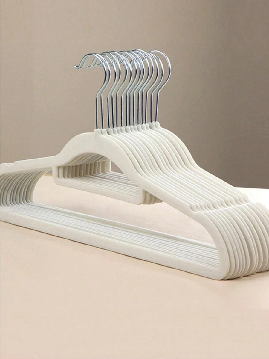 6pcs ABS Flocking Rack Non-Slip And Non-Trace Household Clothes Rack ...