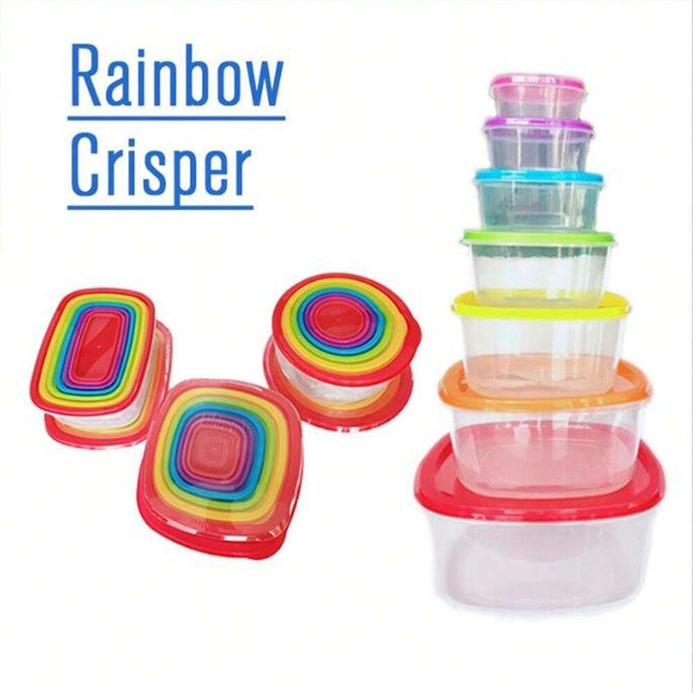 Rainbow Storage Box Set Of 7 (From Large To Small) - High-Value Kitchen ...