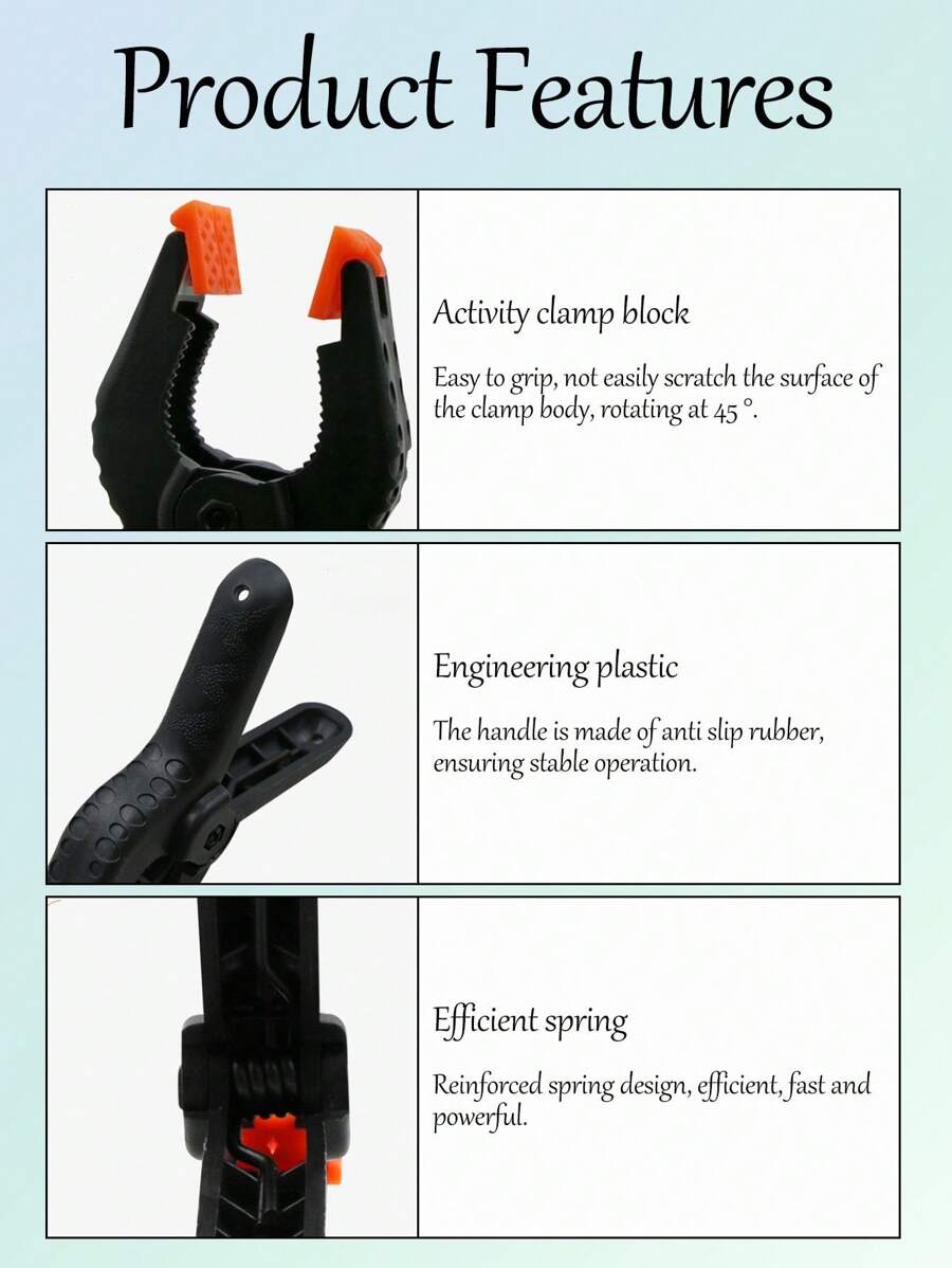 12pcs Plastic Spring Clamps 4.6inch Heavy Duty Clips Professional ...