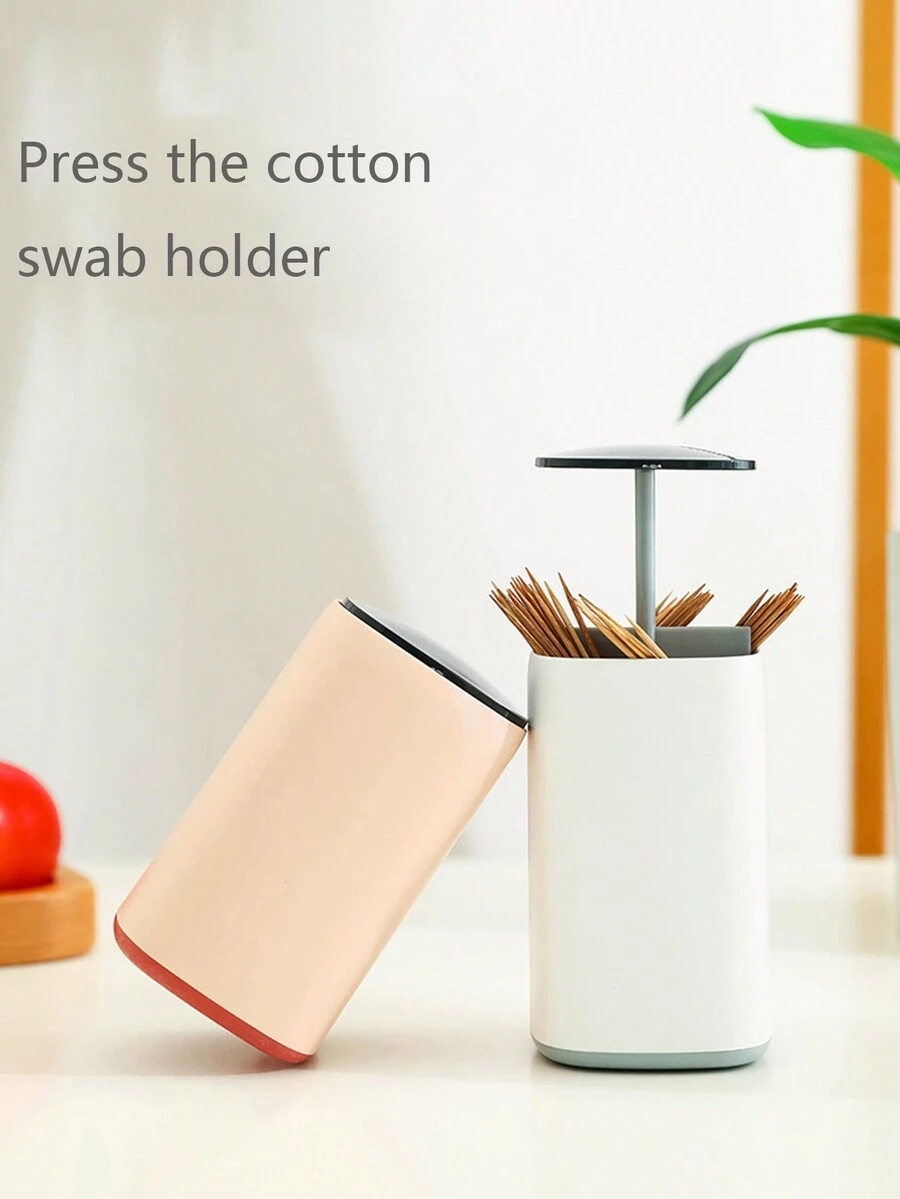 1pc Household Hand-Pressed Cotton Swab Tube, Simple Toothpick Storage ...