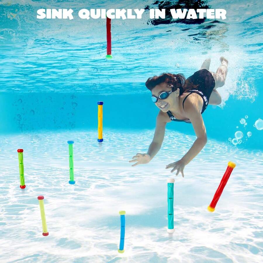 Diving Sticks Pool Toys, 8 Pcs Underwater Training Pool Dive Stick For ...