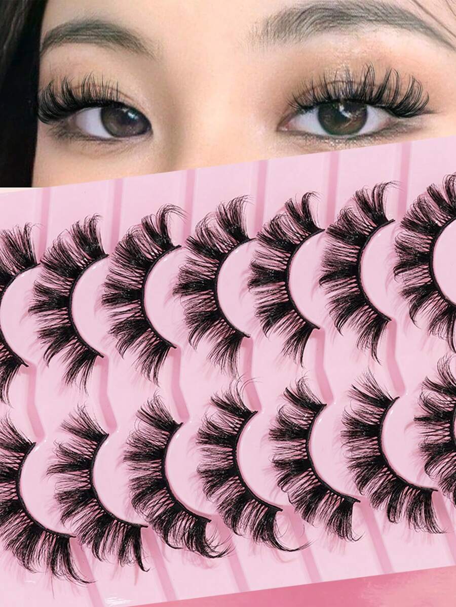 7pairs Natural Thick Fake Eyelashes For Women, Soft And Realistic ...