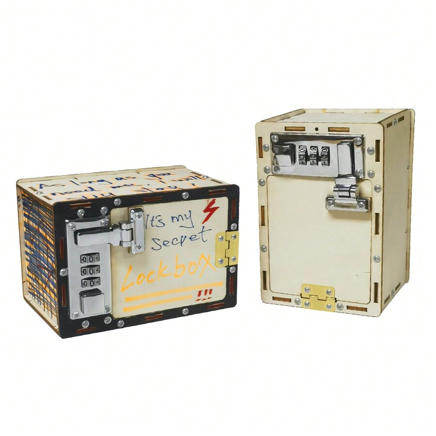 DIY Model Building Kit Cute Combination Lock Box Safe DIY Password Box ...