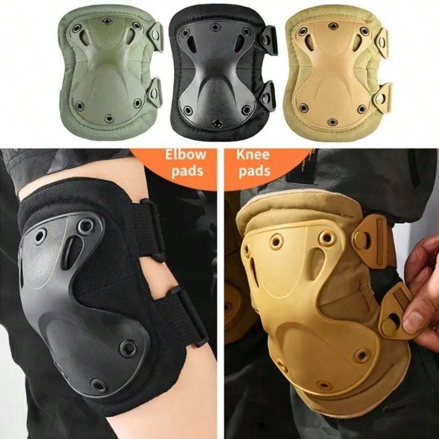 Outdoor Training Cs Military Fan Knee And Elbow Pads Four-Piece ...