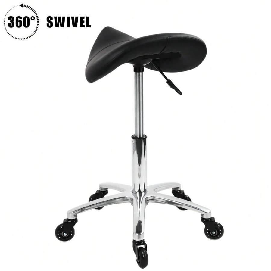 Heavy Duty Saddle Rolling Stool With Wheels Hydraulic Swivel Adjustable ...