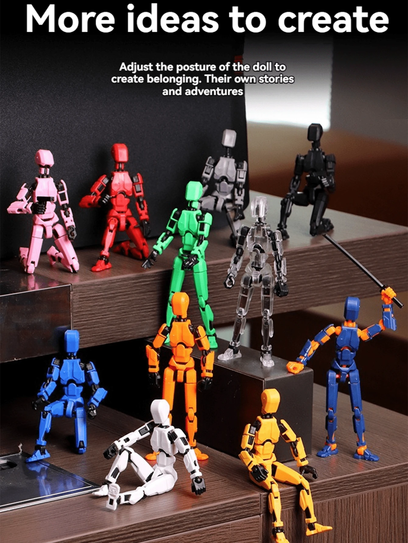 Ein beglückender 13-teiliger beweglicher 3D-gedruckter Puppen Spielzeug ...