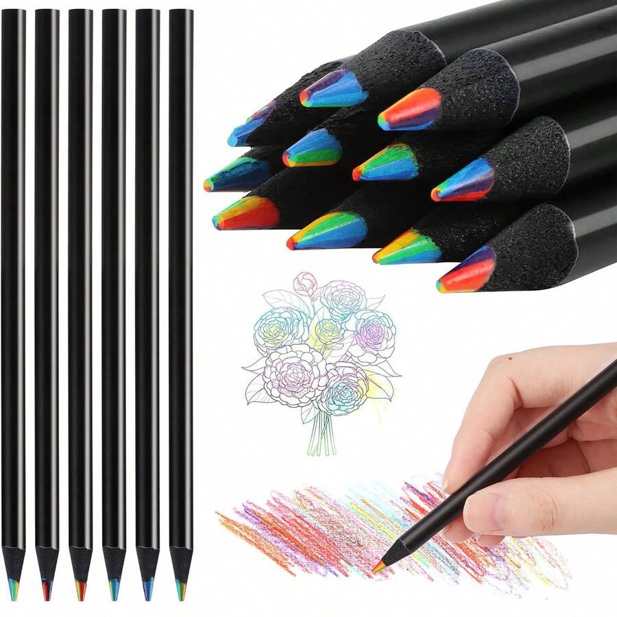 6/12pcs/Set, 12 Rainbow Colors Graduated Magic Colored Pencils, Great ...