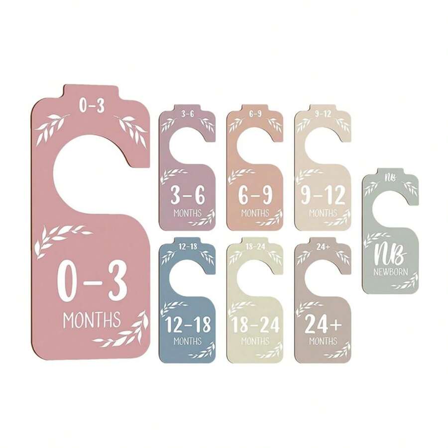 8 Pcs Decorative Smooth Clothing Dividers, Wooden Baby Wardrobe Clothes ...