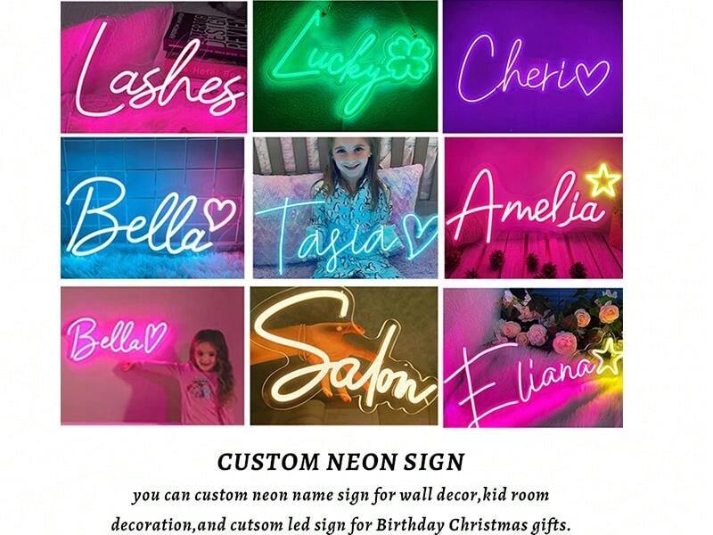 Customป้ายไฟนีออน,USB Neonชื่อป้ายสำหรับตกแต่งห้องเด็กส่วนบุคคลLed Neon ...