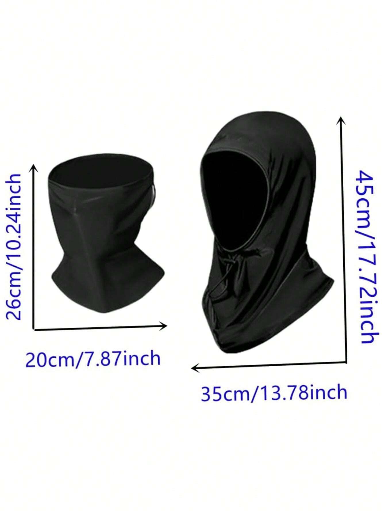 [2pcs/Set]Detachable Summer Balaclava Sun UV Protection Hood Breathable Face Cover Full Head ...