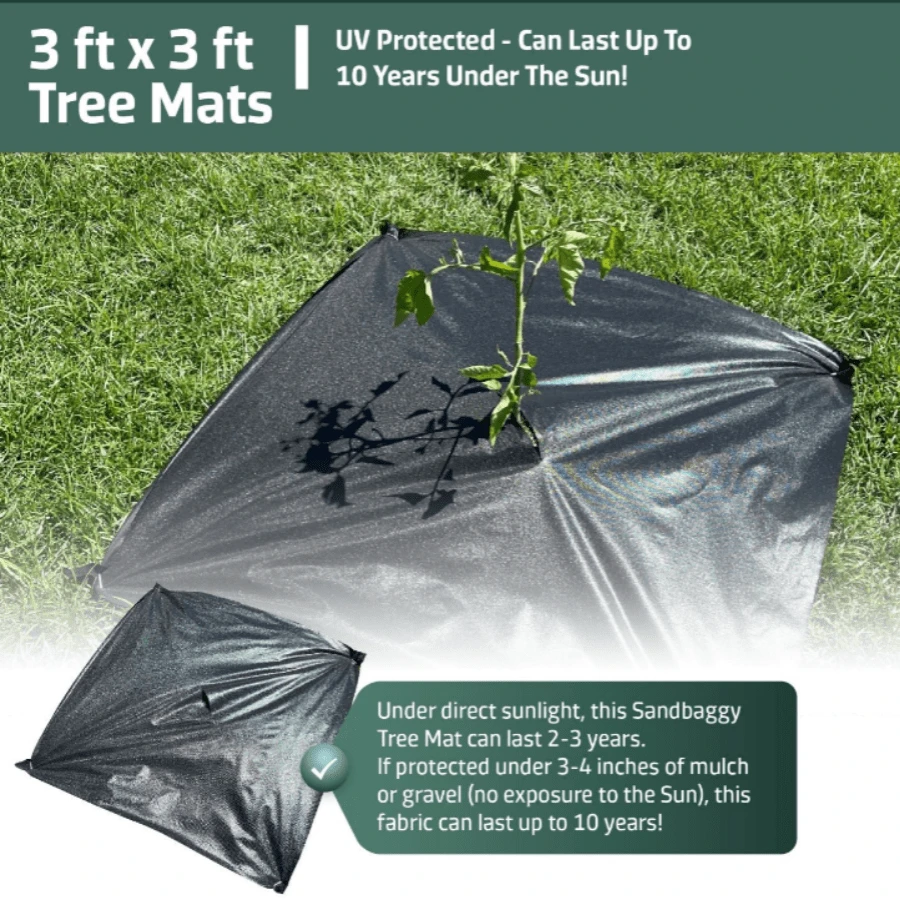 1 Pack UV Protected Farm 3 Ft X 3 Ft Plastic Mat Non-Woven Plant Fiber ...