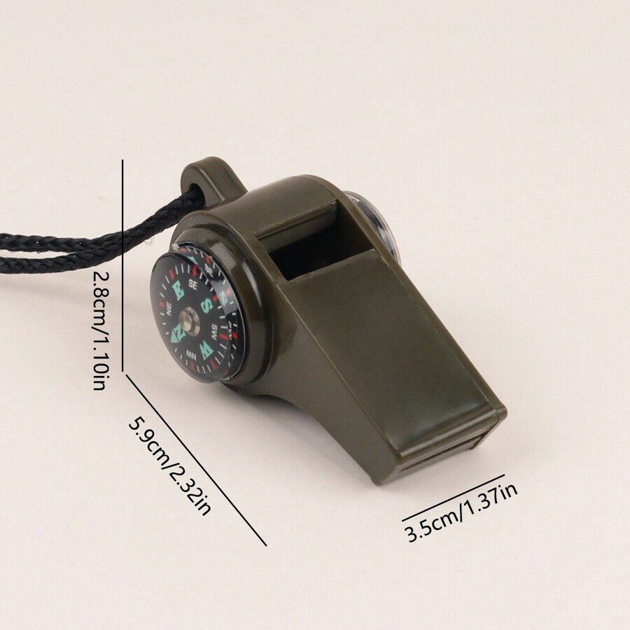 3-In-1 Outdoor Survival Whistle With Compass, Thermometer, And High ...