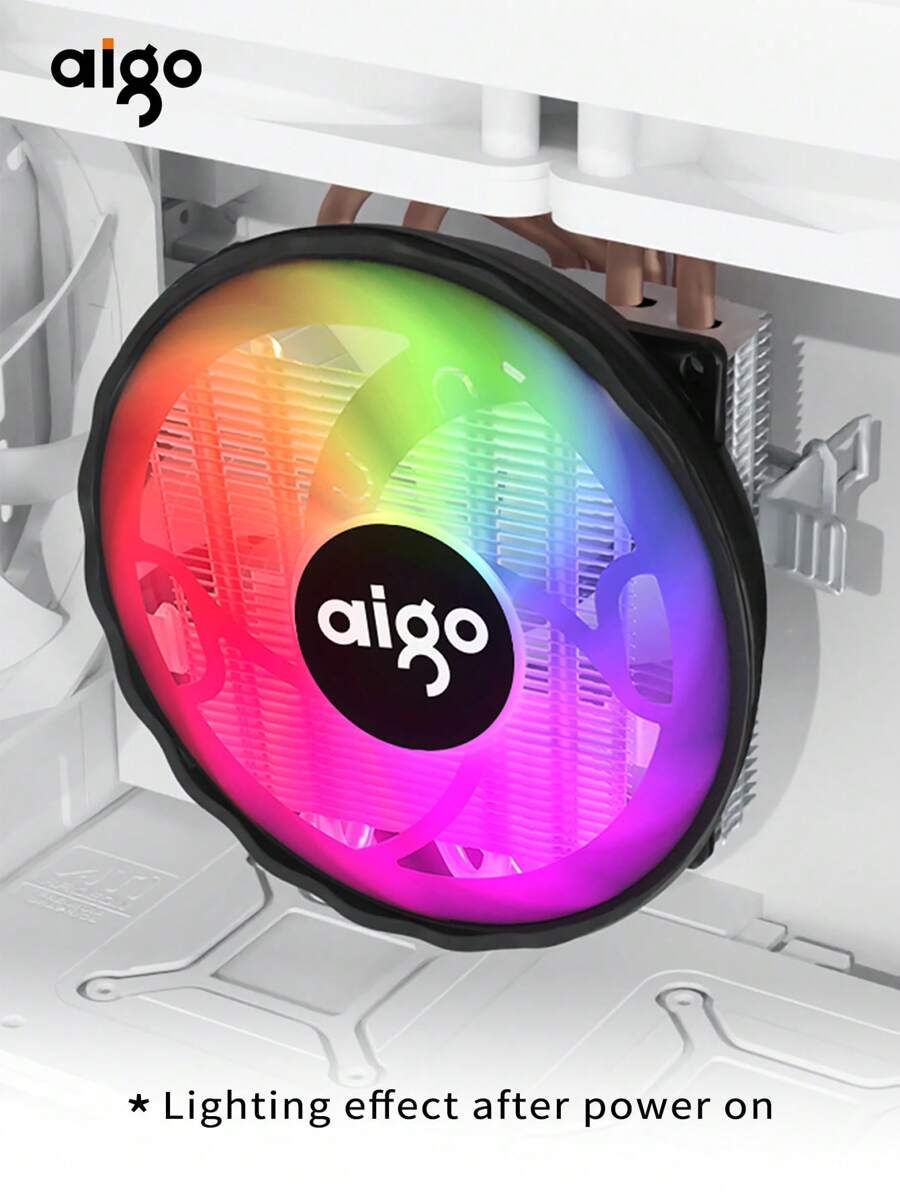 aigo Aigo ICE400X Dissipador de Calor para CPU com 4 Tubos de Calor e Ventilador RGB PWM de 4 ...