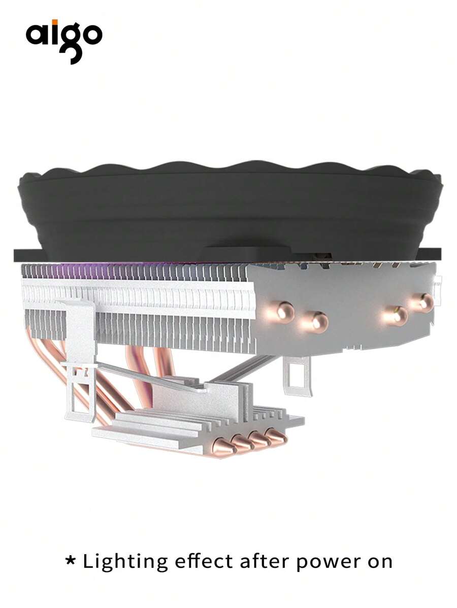 aigo Aigo ICE400X Dissipador de Calor para CPU com 4 Tubos de Calor e Ventilador RGB PWM de 4 ...