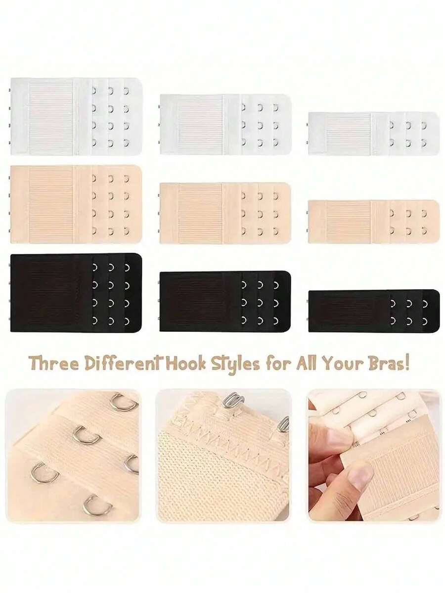 3/12Pcs Stretch Bra Buckle Underwear Extension Buckle 2/3/4 Hook Buckle ...