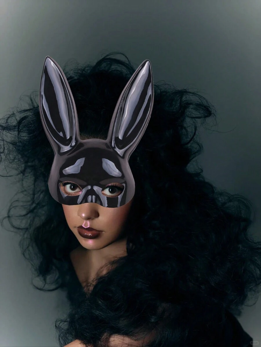 1pc PVC Unisexual Masquerade Party Rabbit Ears Half Face Mask, Sexy ...