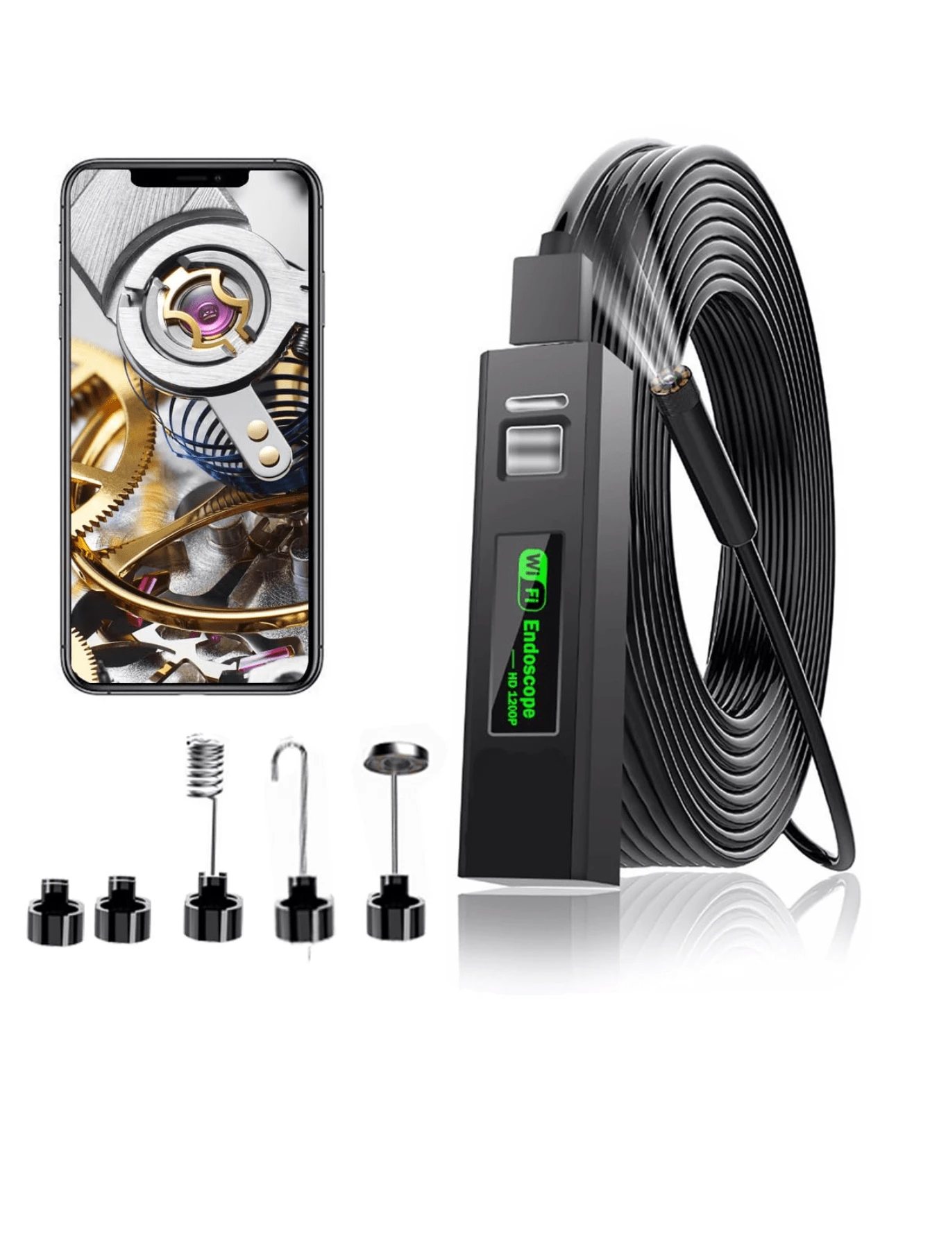 Wireless Endoscope Camera With Light 1200P HD Borescope Inspection ...