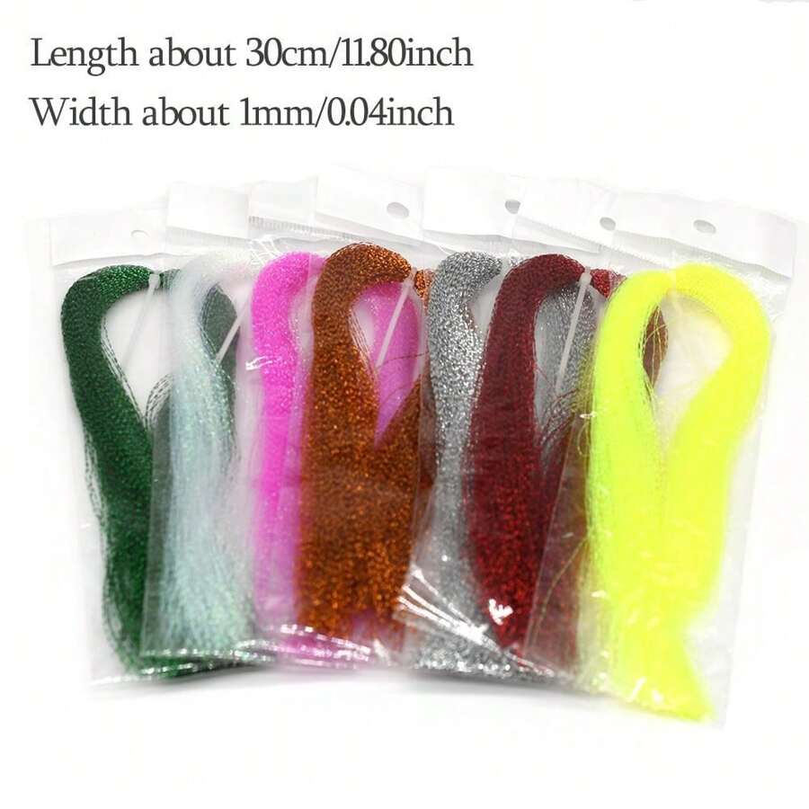 5 Packs Jig Hook Lure Making Material Twisted Flashabou Holographic ...
