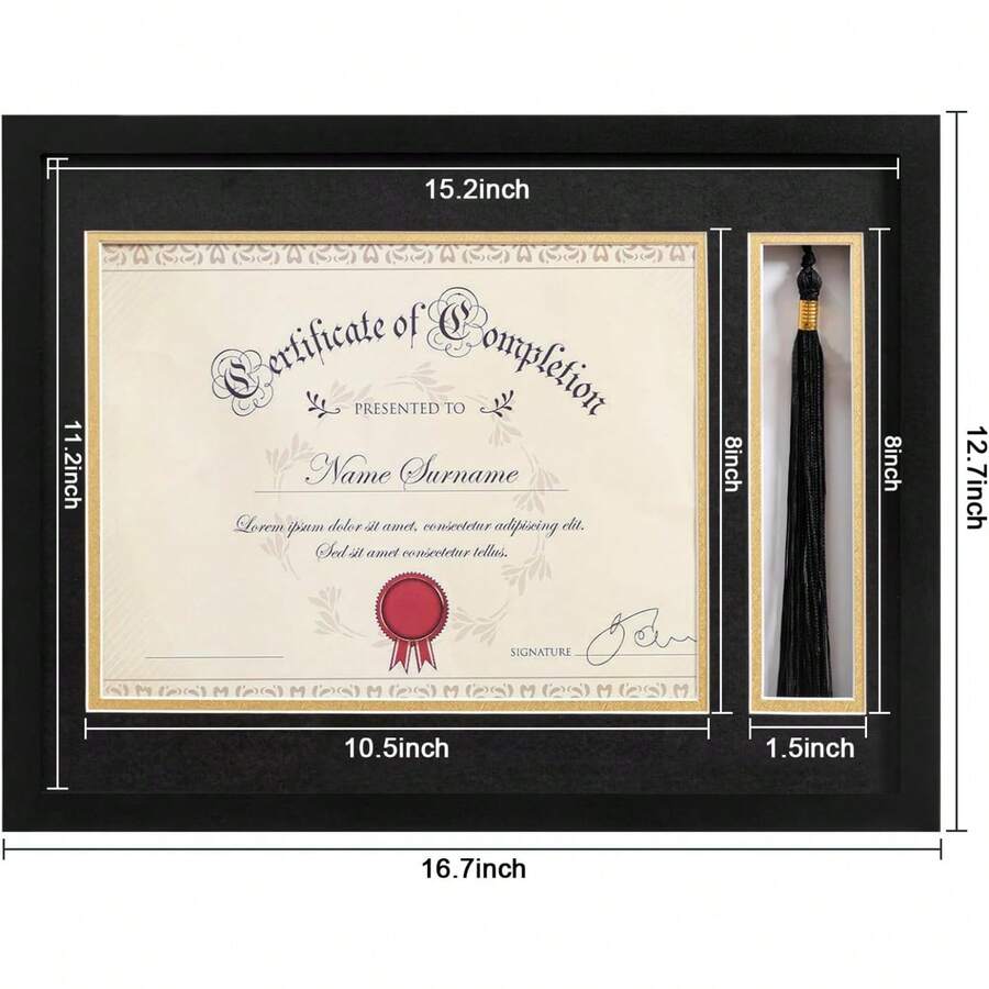 12x16 Diploma Frame With Tassel Holder For 8.5x11 Document Or ...
