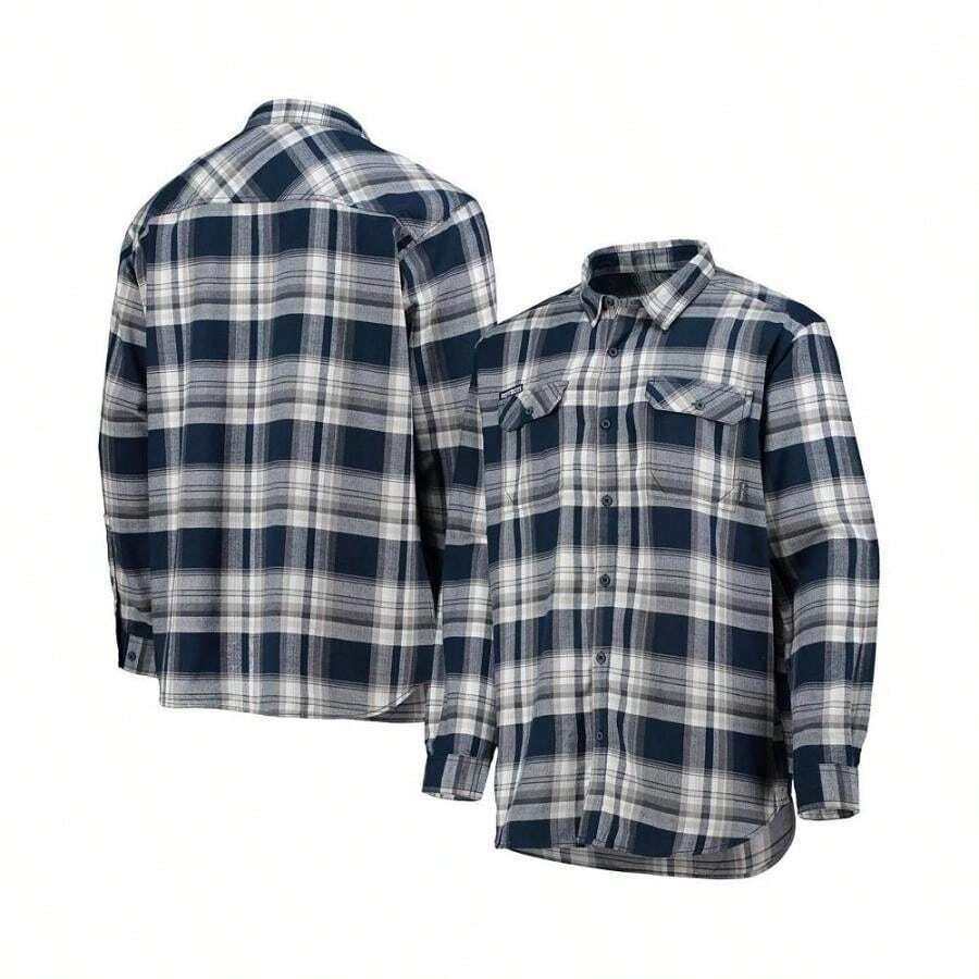Columbia Men's Navy, White Dallas Cowboys Flare Gun Omni-Wick Button-Up ...