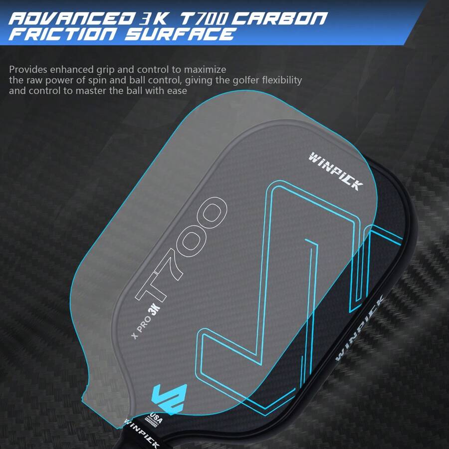 winpick WINPICK Pickleball Paddle, T700 Raw Carbon Fiber Pickleball ... winpick WINPICK Pickleball Paddle, T700 Raw Carbon Fiber Pickleball ...