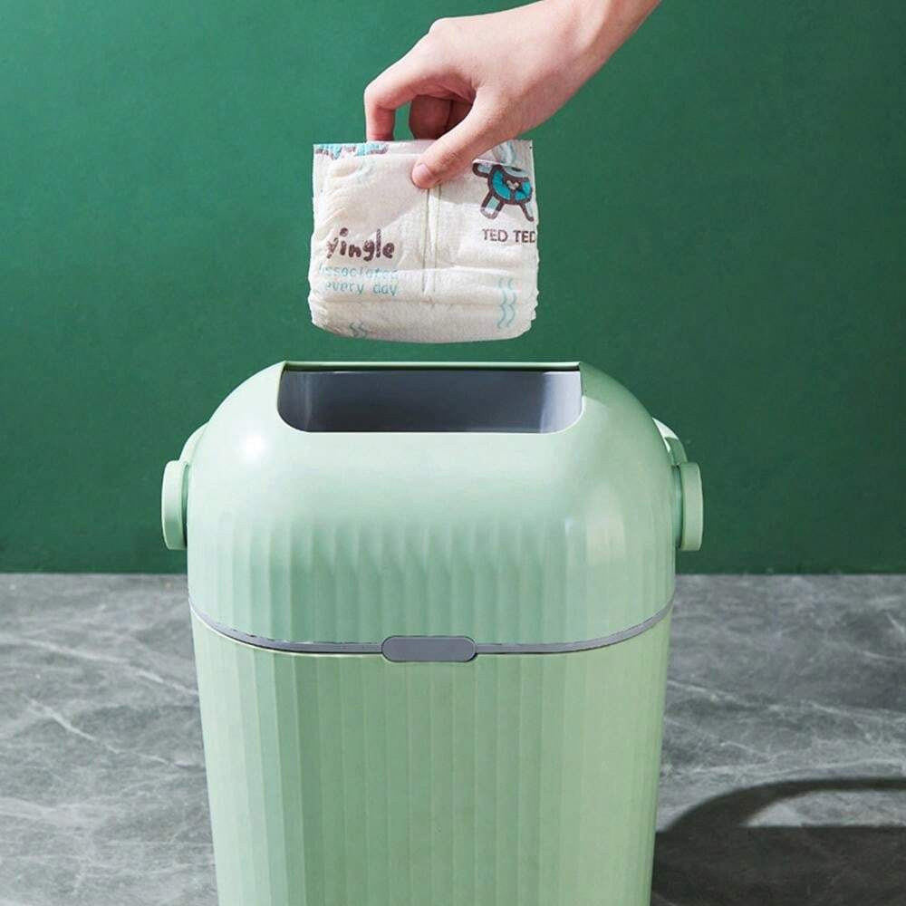 1pc Creative Covered Diaper Trash Can With Swing Lid, Sealed And ...