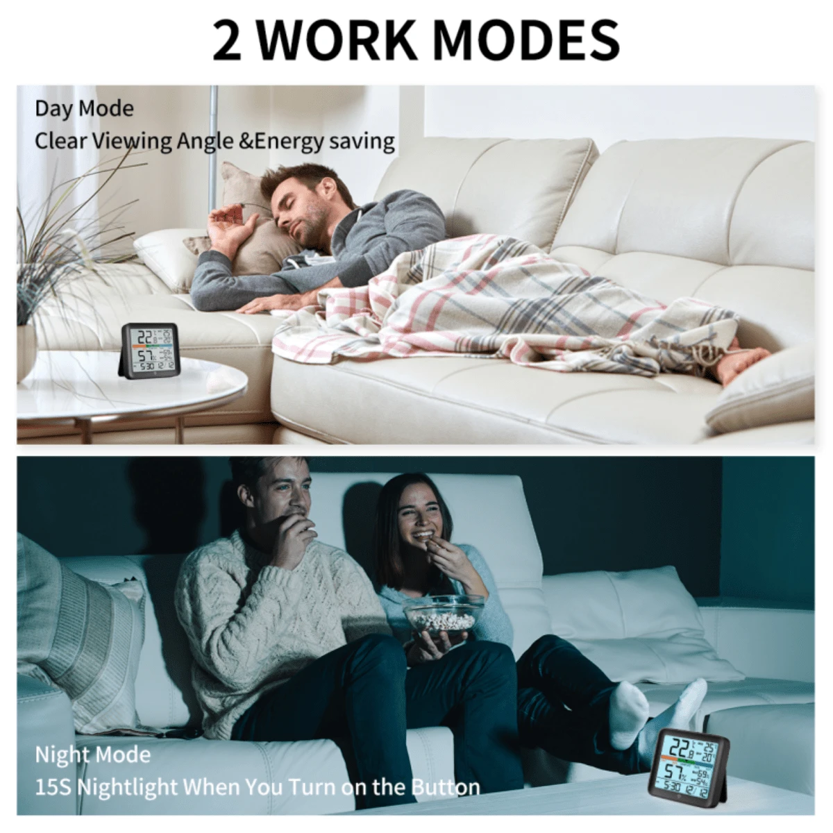 1PC 2*AAA Black Batteries Indoor Thermometer Room Temperature Home ...