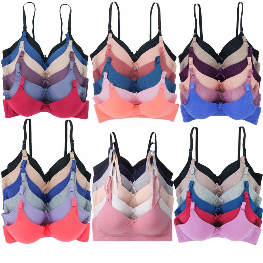 Women's Pack Of 6 Random Assorted Print Bras (Sizes 30A To 46DDD ...