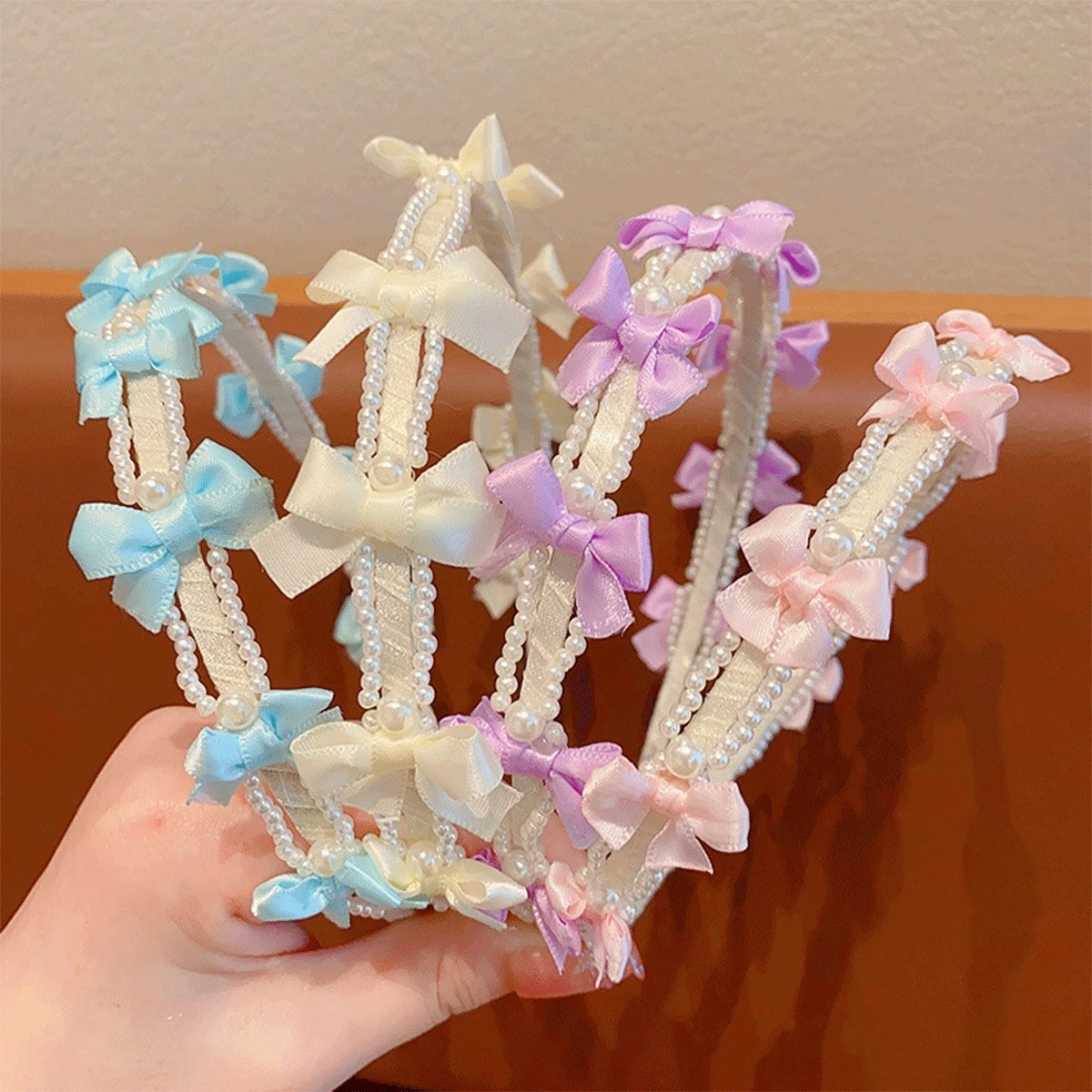 1PC Light Luxury Small Fragrance Faux Pearl Hair Hoop Gentle Faux Pearl ...