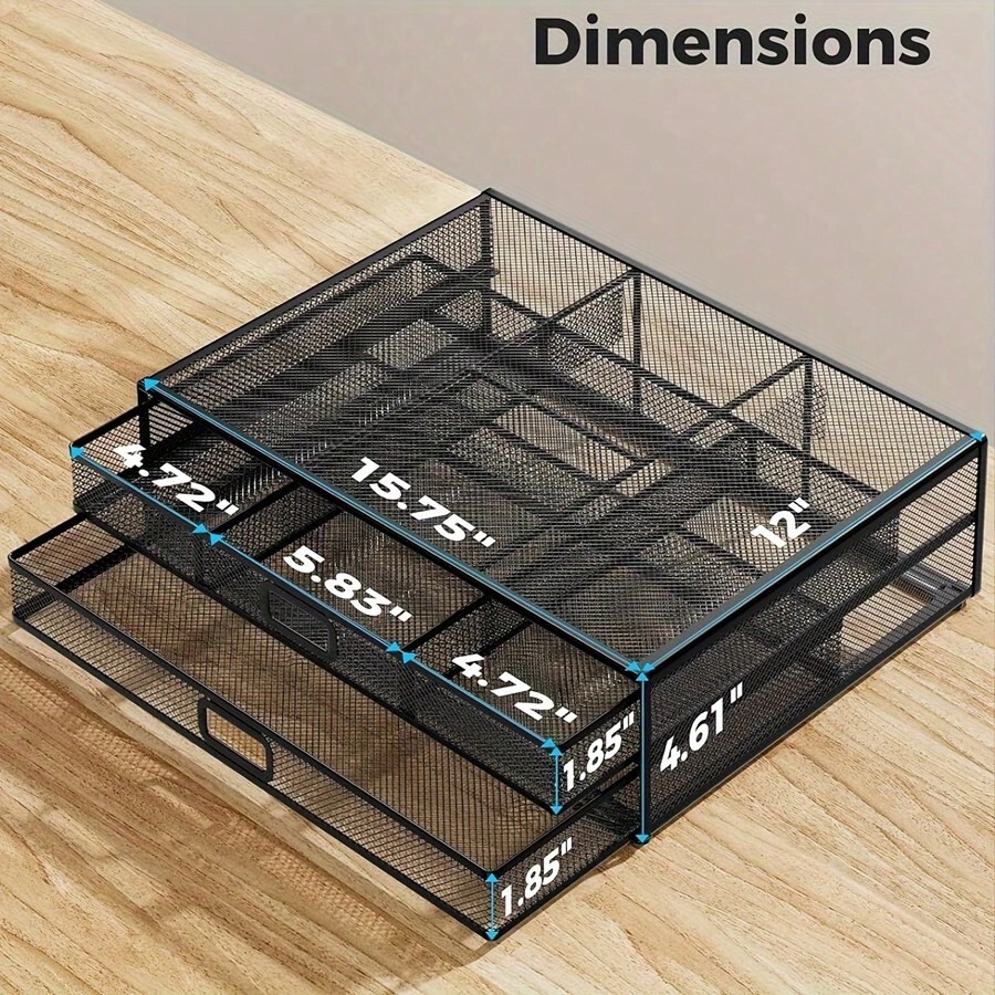 2 Tier Monitor Stand, Metal Monitor Riser With Drawer, Desk Organizer ...