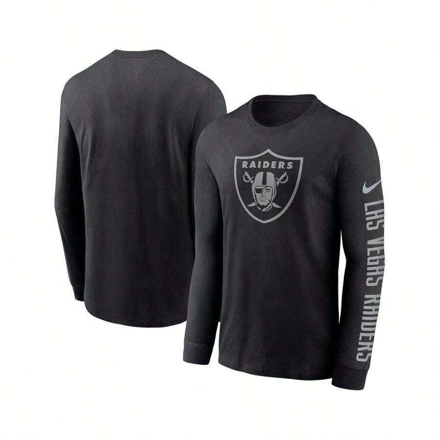 Nike Boyfriend Style Men's Black Las Vegas Raiders RFLCTV Name And Logo ...