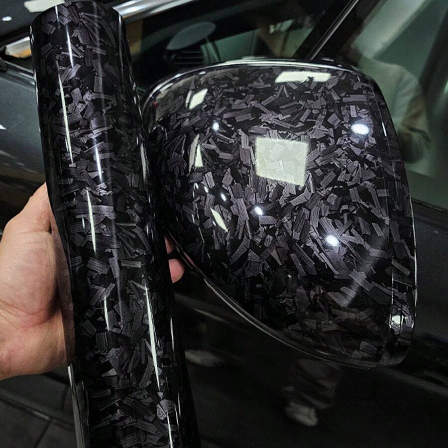 High Glossy Black Forged Carbon Fiber Sticker Car Body Films Stickers ...