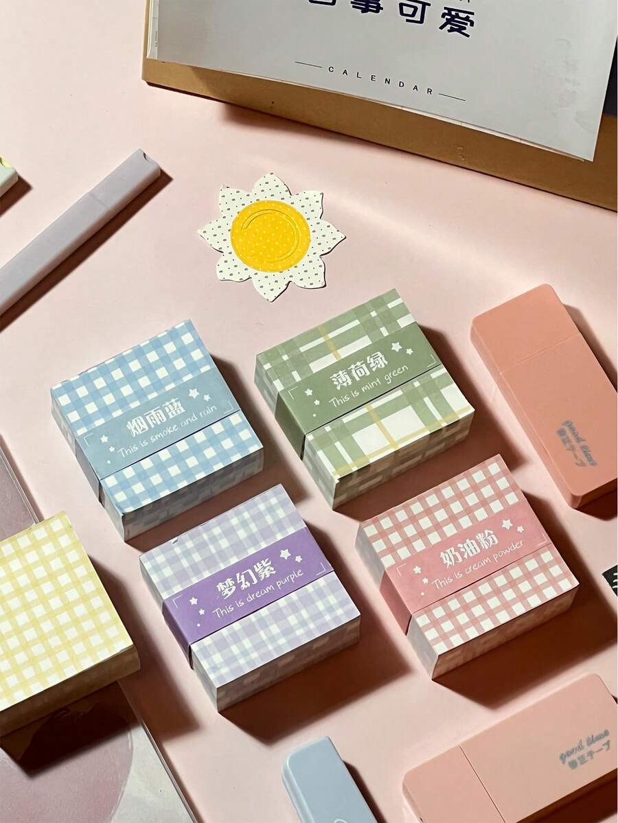 200 High Appearance Level Checkered Sticky Notes Handy Stickers For ...
