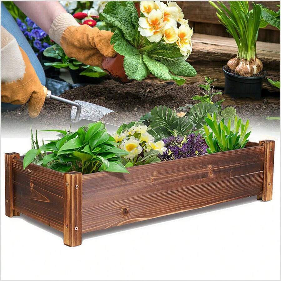 Large Rectangular Garden Planter Box Big Volum Herbs Growing Box ...