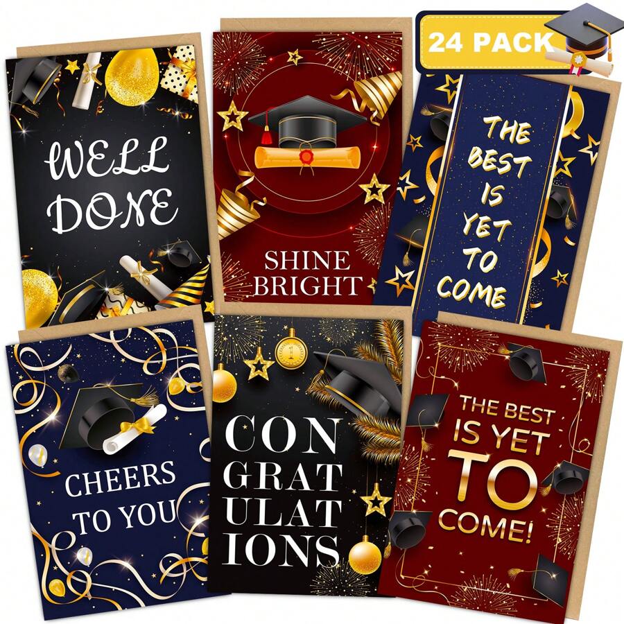 Graduation Party Decorations 2024,Graduation Cards 24PCS, Graduation ...