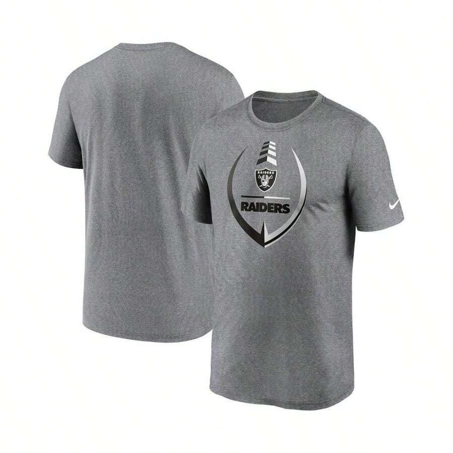 Nike | Men's Heathered Gray Las Vegas Raiders Icon Legend Performance T ...