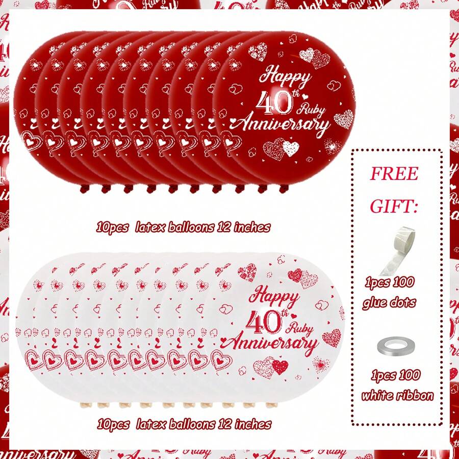 20Pcs Wedding Anniversary Decorations, Happy Wedding Anniversary Latex ...