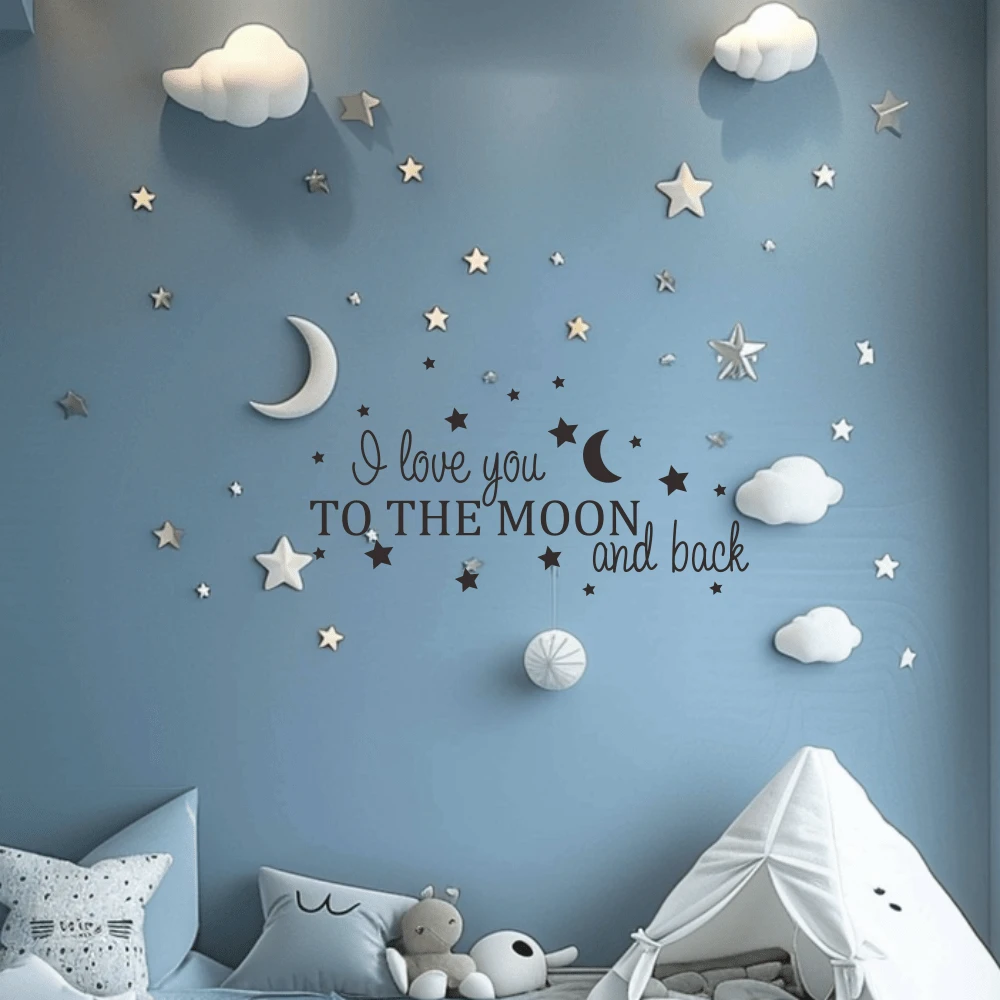 Romantic Wall Decals For Couples: 'I Love You To The Moon And Back ...