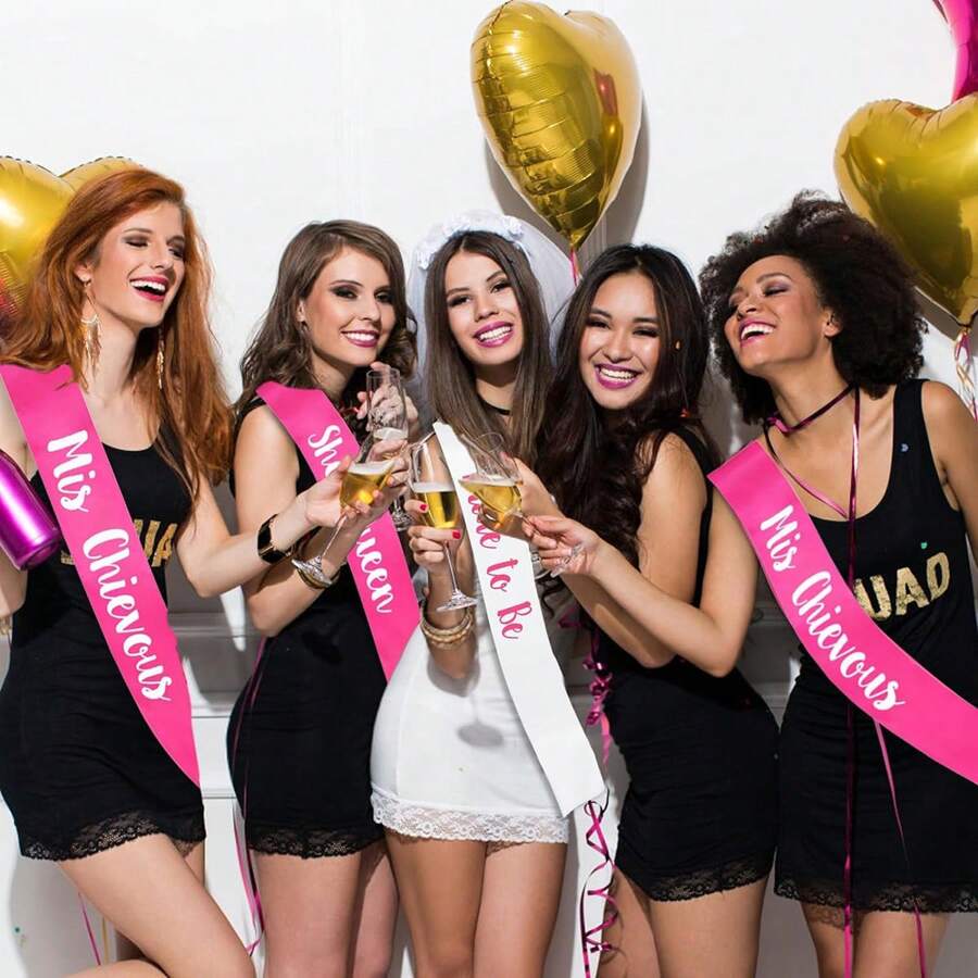 6/12Pcs Bachelorette Sashes Hot Pink, Bride To Be Sash Maid Of Honor ...