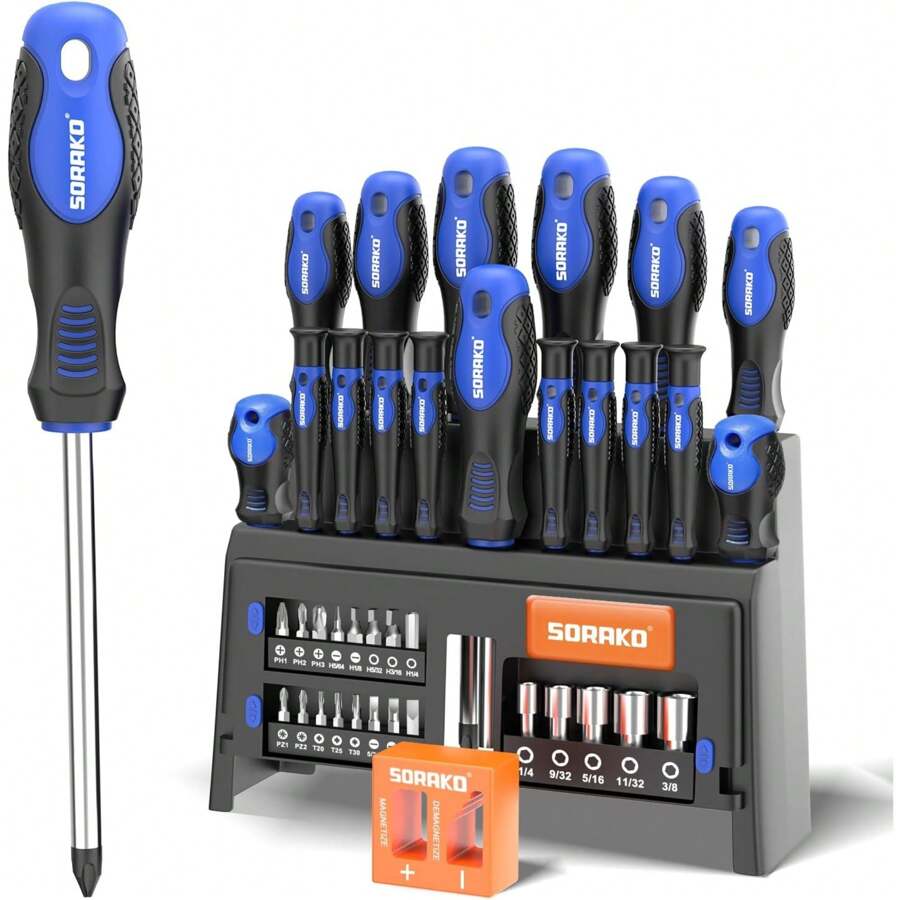 SORAKO 40-Piece Screwdriver Set, Multi-Purpose Magnetic Screwdriver Set ...