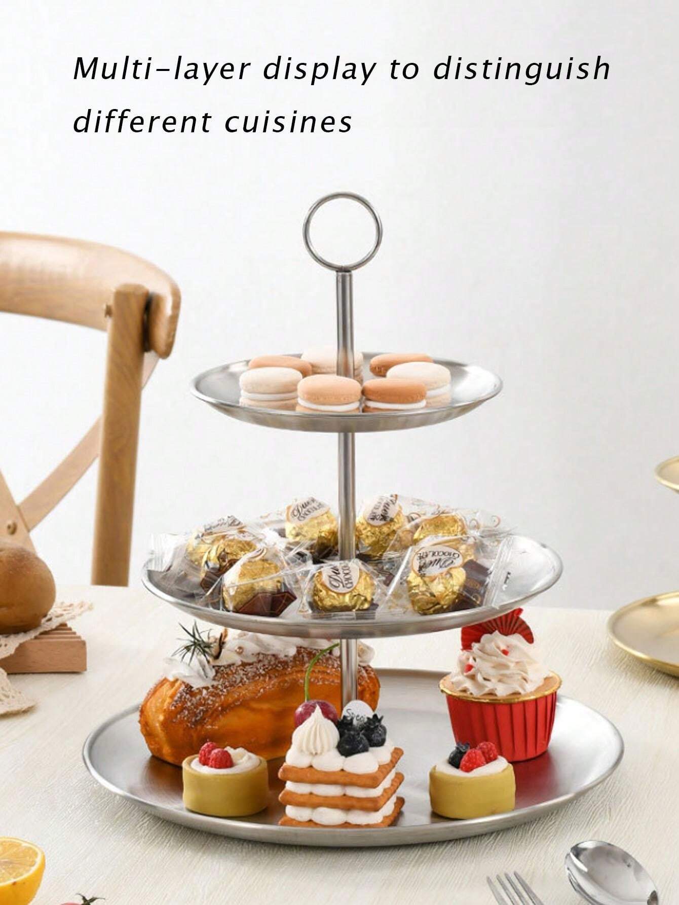 Stainless Steel Multi-Layer Cake Dessert Rack Fruit Tray Dessert ...