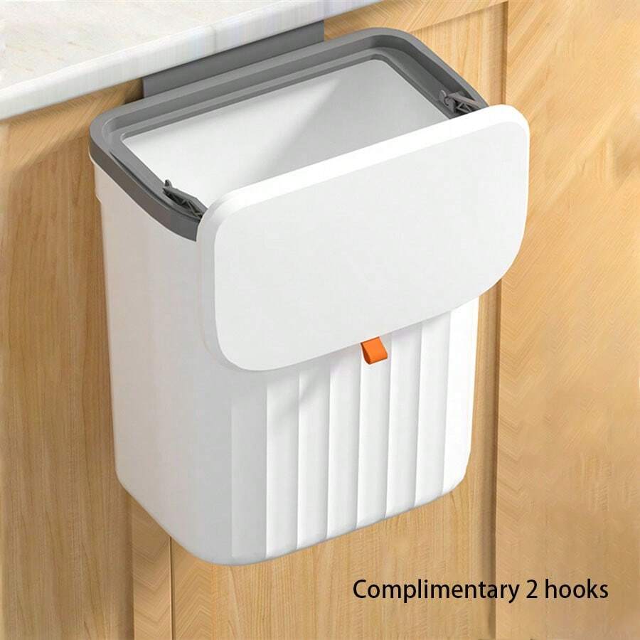 1pc Kitchen Garbage Can, Food Waste Storage Container, With Lid Hanging ...